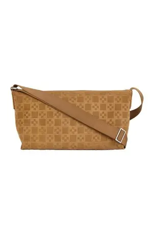 Sandro Square Cross Embossed Shoulder Bag - Camel