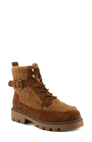 SPRING STEP SHOES Namiko High-pile Fleece Boots - Camel Multi Suede