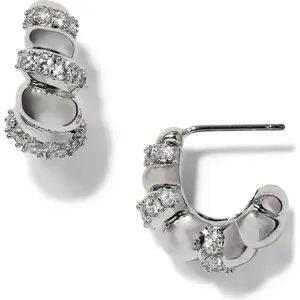 Nadri Pisa Puffy Pavé Drop Earrings - Rhodium