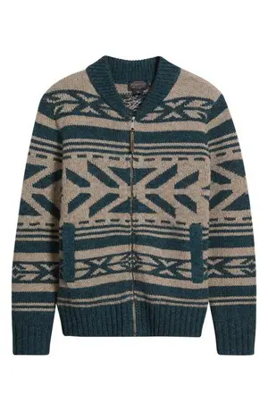 Pendleton Graphic Wool Zip Cardigan