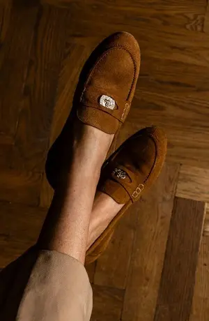 PATRICIA GREEN Vince Penny Loafer - Cognac Suede
