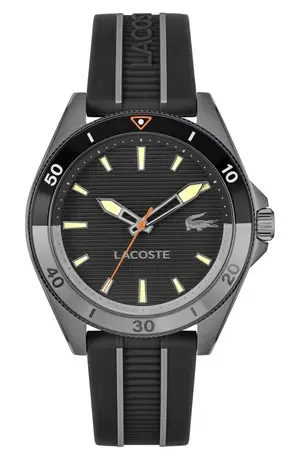 Lacoste Mainsail Silicone Strap Watch - Black