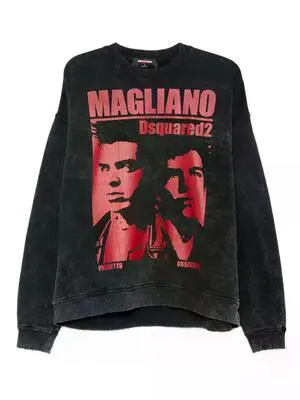 Dsquared2 Graphic-print Cotton Sweatshirt - Black