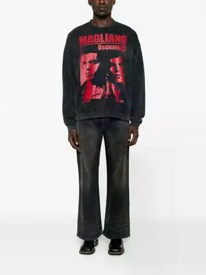 Dsquared2 Graphic-print Cotton Sweatshirt - Black
