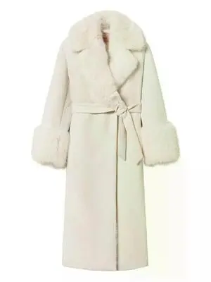 Women's Faux Fur Trim Belted Coats