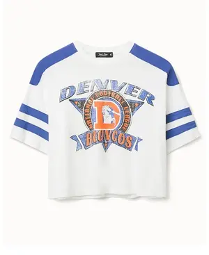 Junk Food Clothing Nfl Denver Broncos Striped Tee - Vintage White/liberty