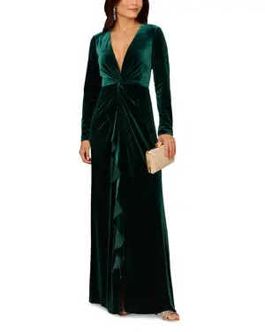 Aidan Mattox Velvet Twist Gown