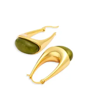 Aqua Elysee Stone Hoop Earrings