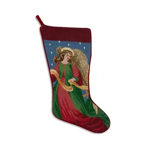 SFERRA Needlepoint Holiday Stocking - Angel