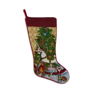 SFERRA Needlepoint Holiday Stocking - Christmas Toys