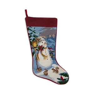 SFERRA Needlepoint Holiday Stocking - Snowman