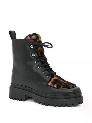 YVES SALOMON Leopard-print Leather Ankle Boots