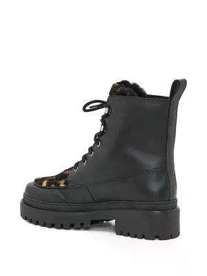 YVES SALOMON Leopard-print Leather Ankle Boots