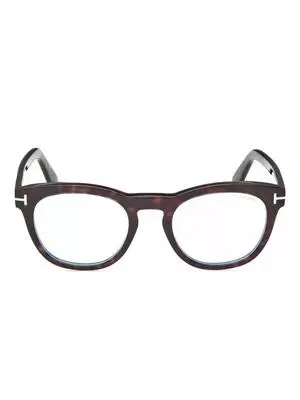 TOM FORD Hinge-detail Round-frame Eyeglasses - Brown
