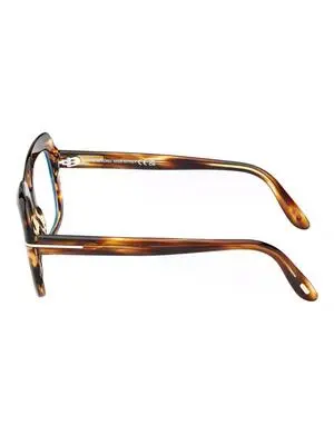 TOM FORD Square Frame Glasses - Brown