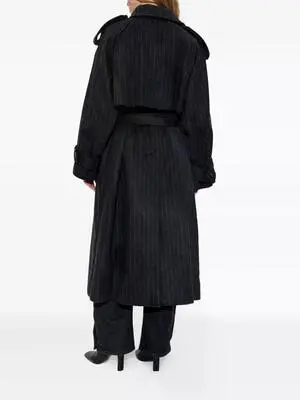 Sportmax Pinstripe Pattern Belted Coat