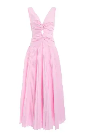 Simkhai Vivianne Cotton Midi Dress Pink