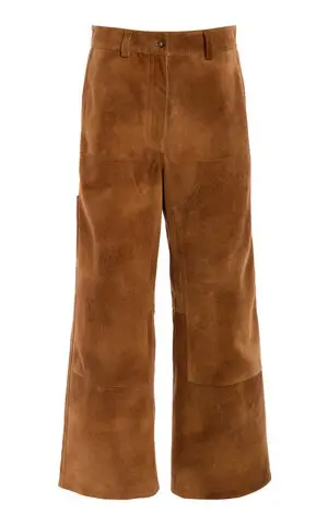 Simkhai Bates Suede Wide-leg Pants - Brown