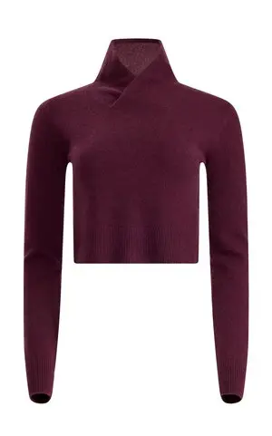 Altuzarra Oates Cropped Cashmere Sweater - Burgundy