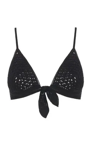 Ralph Lauren Twisted Silk Bra Top - Black