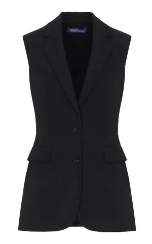 Ralph Lauren Randy Tailored Wool Vest - Black