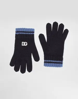 Dolce & Gabbana Knitted Gloves With Dg Patch