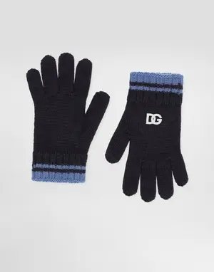 Dolce & Gabbana Knitted Gloves With Dg Patch