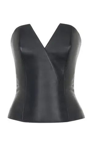 Ralph Lauren Harling Leather Bustier Top