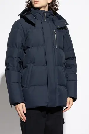 Moose Knuckles Quilted Down Jacket With Detachable Hood - Navy Blue