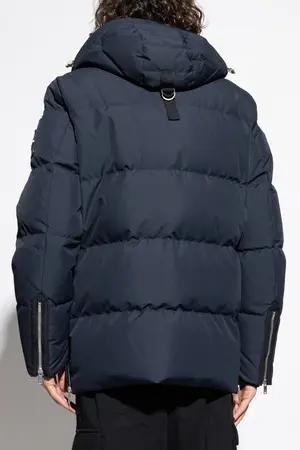 Moose Knuckles Quilted Down Jacket With Detachable Hood - Navy Blue