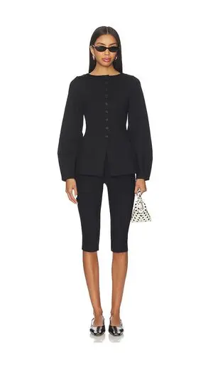 ALIGNE Bonnie Ponte Waisted Blazer - Black