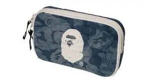A BATHING APE Solid Camo Denim Pouch