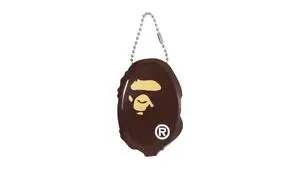 A BATHING APE Ape Head Coin Case - Brown