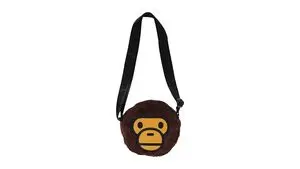 A BATHING APE Baby Milo Boa Shoulder Bag - Brown