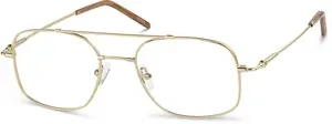 Zenni Classic Aviator Full Rim Frame Flex Titanium Glasses - Gold