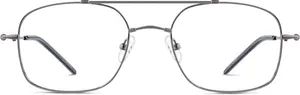 Zenni Classic Aviator Full Rim Frame Flex Titanium Glasses - Gray