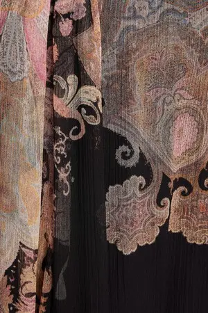 Zimmermann Paisley-print Crepon Blouse With Ruffle Trims - Black