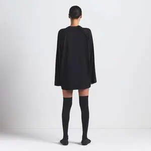 SKIMS V-neck Oversized Long Sleeve Top - Obsidian