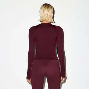 SKIMS Long Sleeve Crew Neck Top - Currant