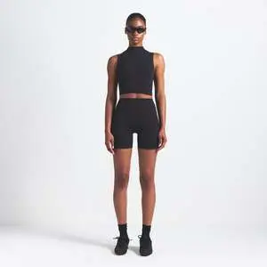 SKIMS Vintage Seamless Mock Neck Bra Top - Obsidian