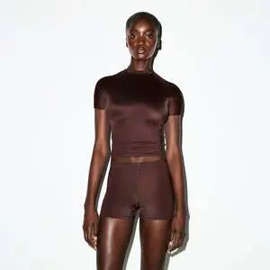 SKIMS Short Sleeve Mock Neck Top