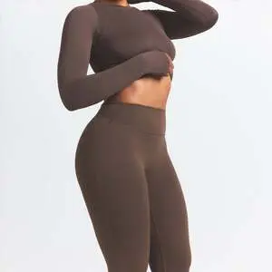 SKIMS Nike Matte Slim Flare Legging - Dark Sepia