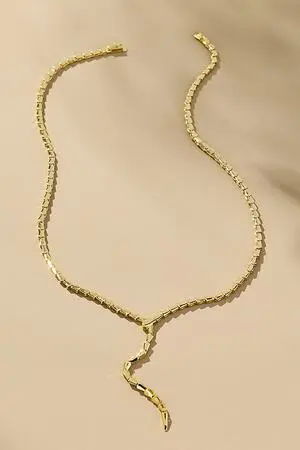Melinda Maria Serpent Lariat Necklace - Gold