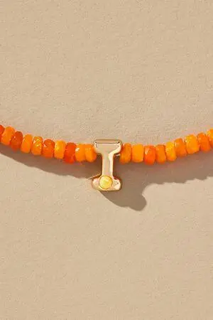 Anthropologie Beaded Bubble Monogram Necklace - I