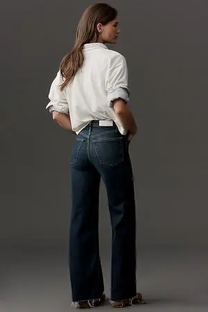 RE/DONE High-rise Crop Wide-leg Jeans - Barely Worn