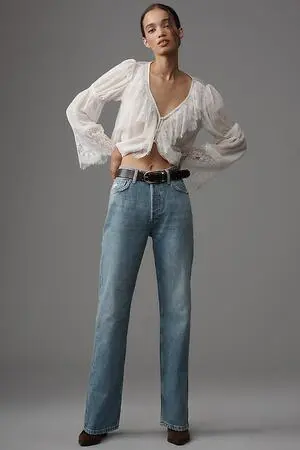 RE/DONE 90s High-rise Straight-leg Jeans - Worn Blue