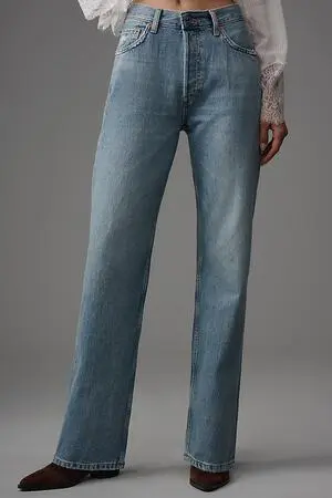 RE/DONE 90s High-rise Straight-leg Jeans In Medium Wash