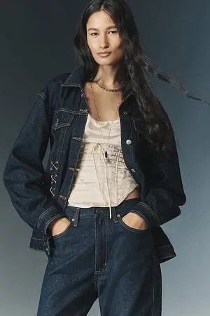PILCRO Corset Denim Trucker Jacket