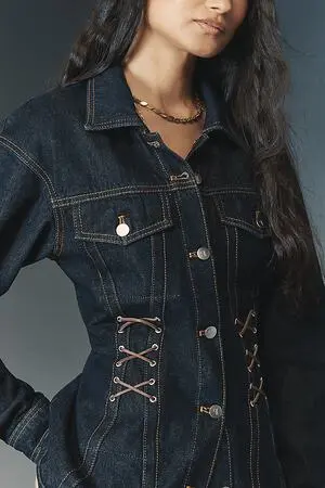 PILCRO Corset Denim Trucker Jacket