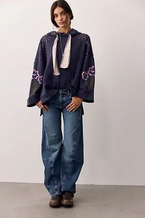 Free People We The Free Bejeweled Pullover - Navy Combo
